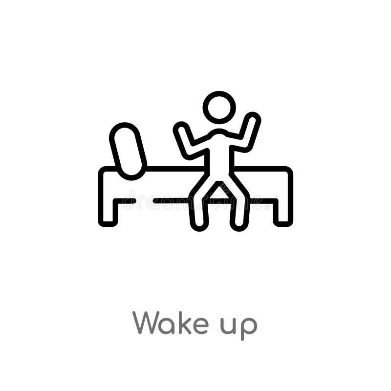 Outline Wake Up Vector Icon. Isolated Black Simple Line Element ...