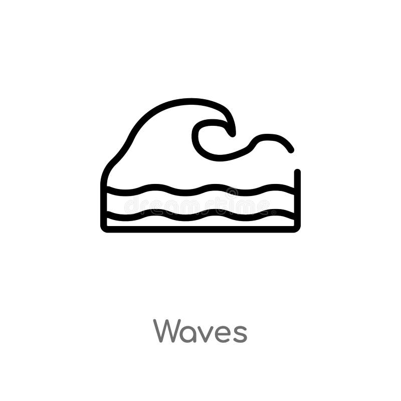 Outline Waves Vector Icon. Isolated Black Simple Line Element ...