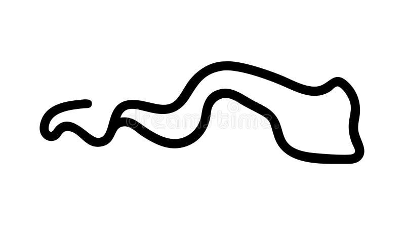Outline of Wavy Shape, Represents Liquid or Movement, Vector Design ...