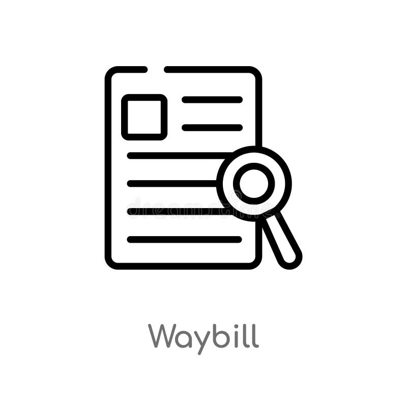 Outline Waybill Vector Icon. Isolated Black Simple Line Element ...