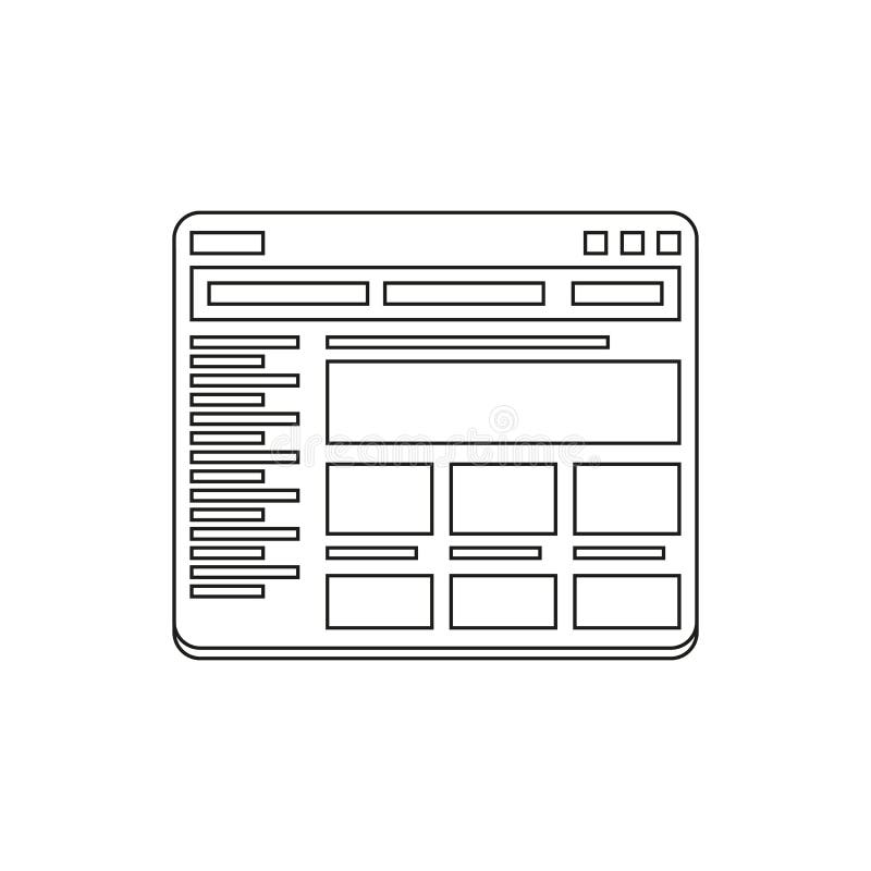 OutLine 25 Website Element Icon Set. Vector Line Style Design Black ...