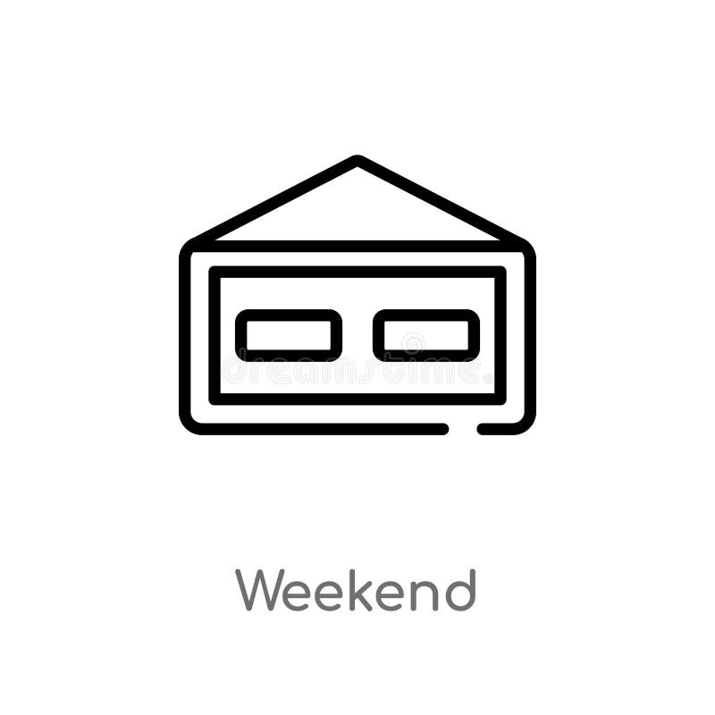 Outline Weekend Vector Icon. Isolated Black Simple Line Element ...