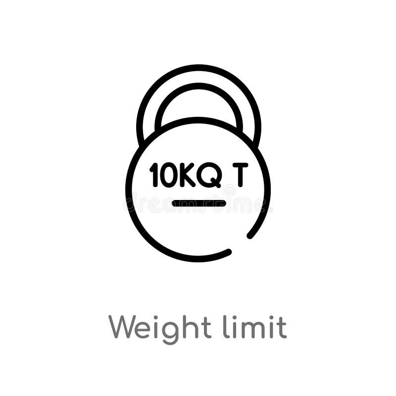 Outline Weight Limit Vector Icon. Isolated Black Simple Line Element ...