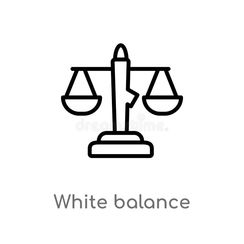 Outline White Balance Vector Icon. Isolated Black Simple Line Element ...