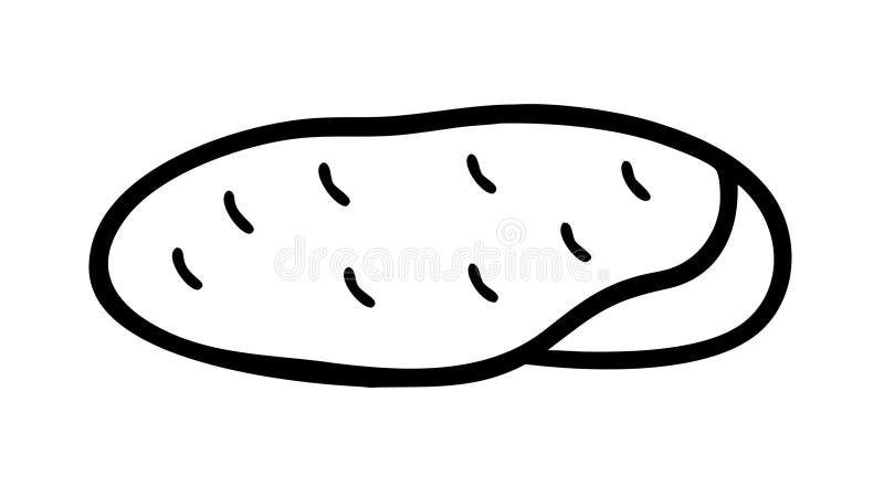 Outline of a Whole Potato, Representing Vegetable or Ingredient ...
