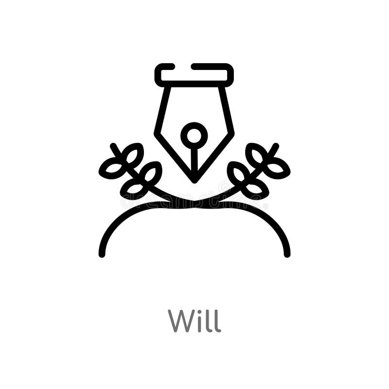 Outline Will Vector Icon. Isolated Black Simple Line Element ...
