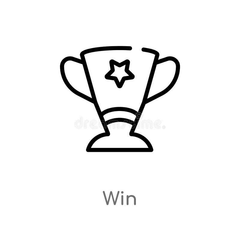 Outline Win Vector Icon. Isolated Black Simple Line Element ...