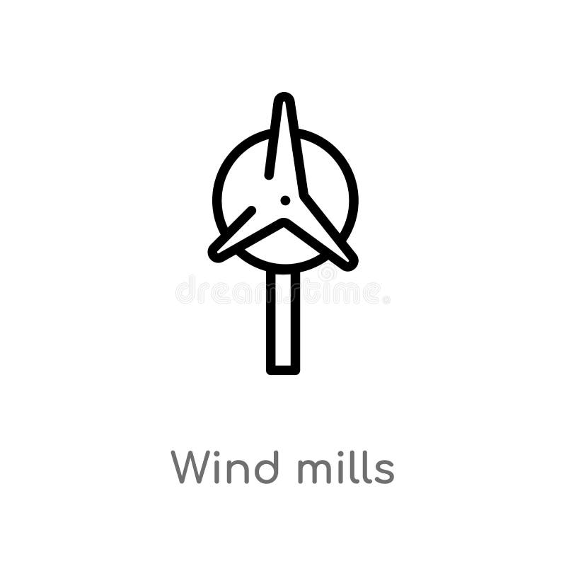 Outline Wind Bending Tree Vector Icon. Isolated Black Simple Line ...