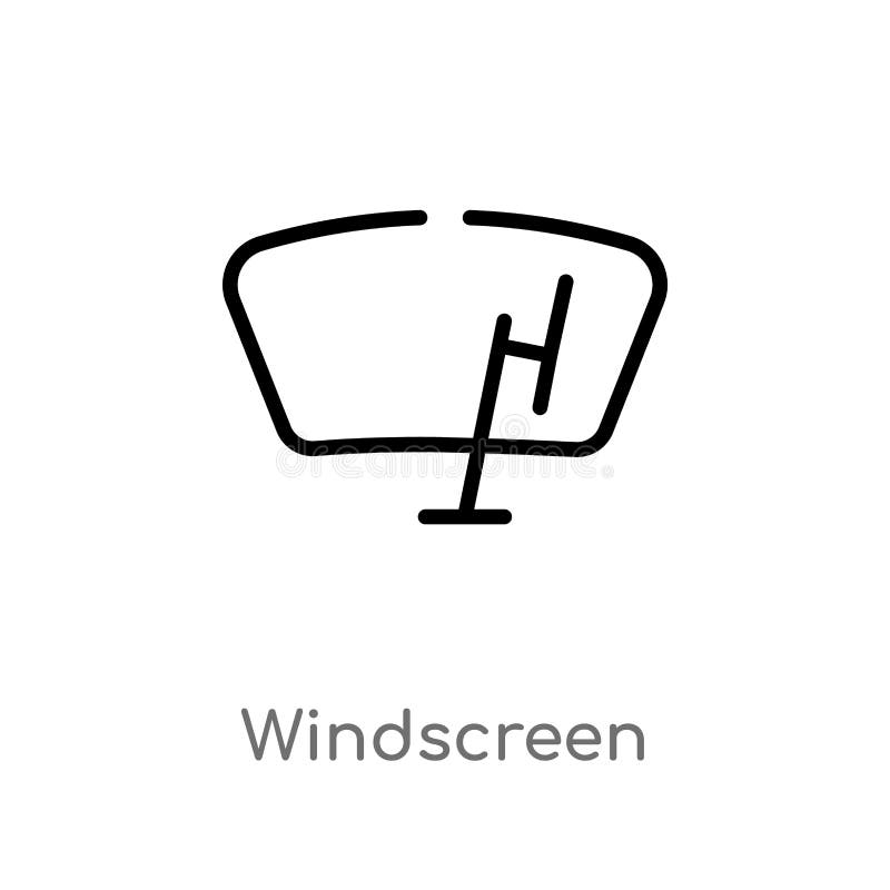 Outline Windscreen Vector Icon. Isolated Black Simple Line Element ...