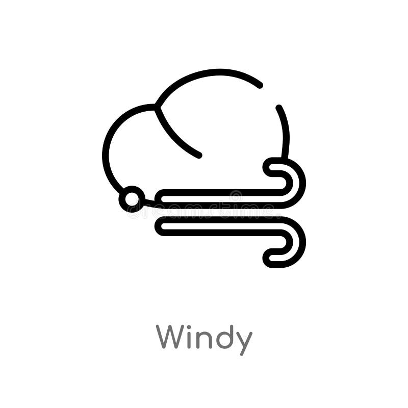 Windy Or Autumn. Weather Icon Stock Illustration - Illustration of icon ...