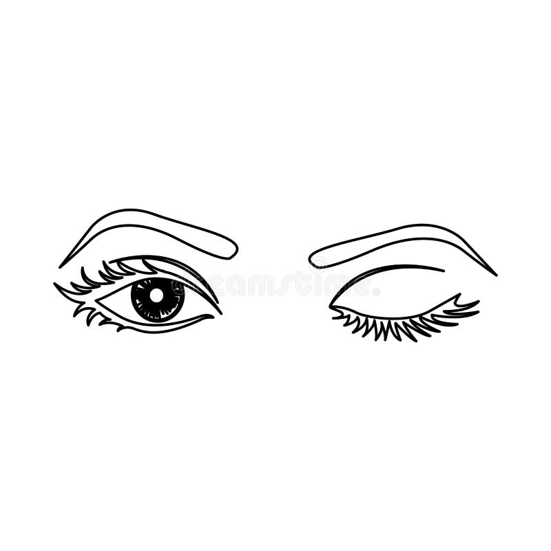Female Eyes Outline Stock Illustrations – 5,599 Female Eyes Outline ...