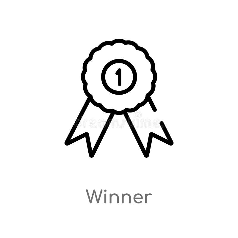 Outline Winner Vector Icon. Isolated Black Simple Line Element ...