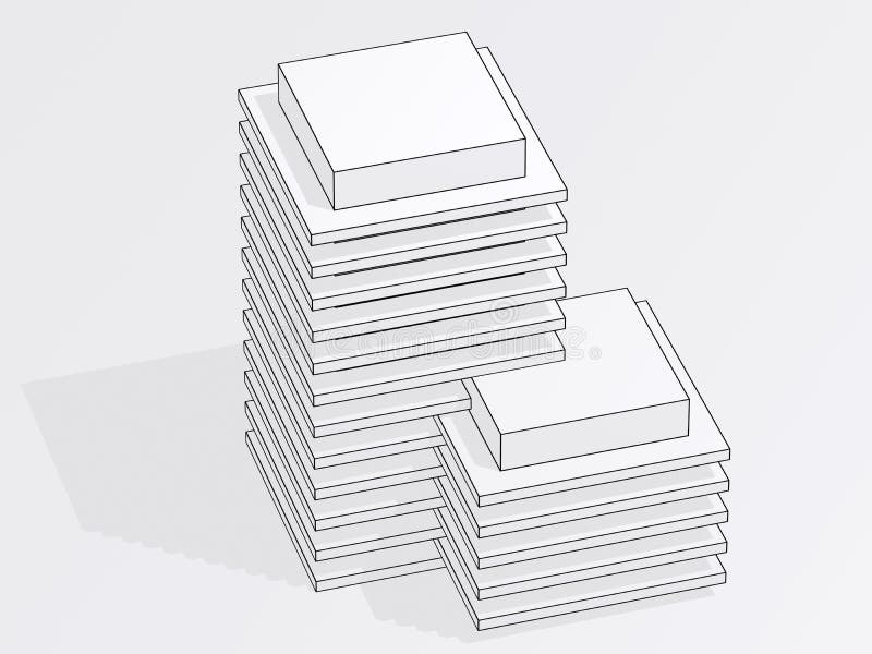 Outline Wire Frame Model of an Office Building, 3d Stock Illustration ...