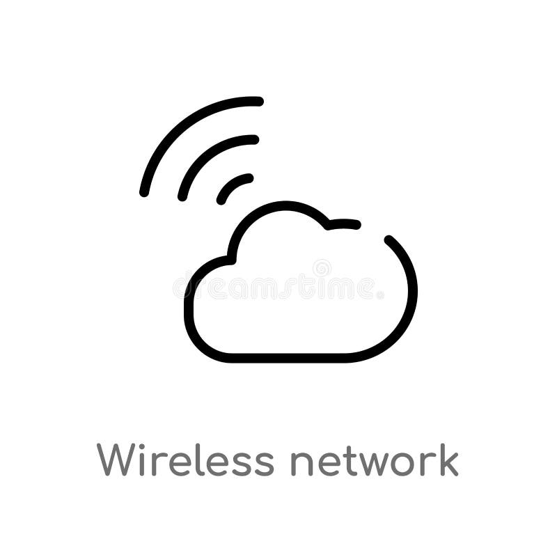 Outline Network Vector Icon. Isolated Black Simple Line Element ...