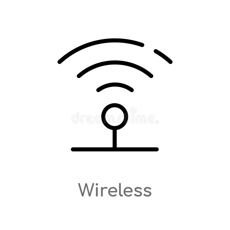 Outline Wireless Vector Icon. Isolated Black Simple Line Element ...