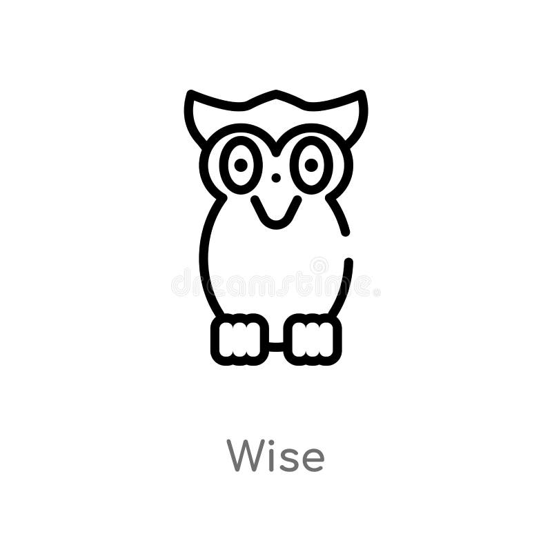 Outline Wise Vector Icon. Isolated Black Simple Line Element ...