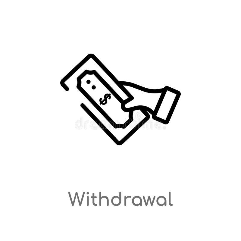 Outline Withdrawal Vector Icon. Isolated Black Simple Line Element ...