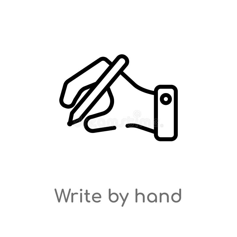 Outline Write by Hand Vector Icon. Isolated Black Simple Line Element ...