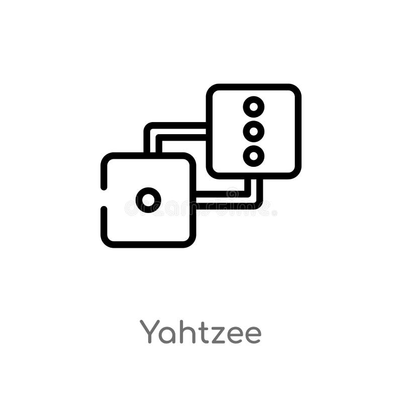 Outline Yahtzee Vector Icon. Isolated Black Simple Line Element ...