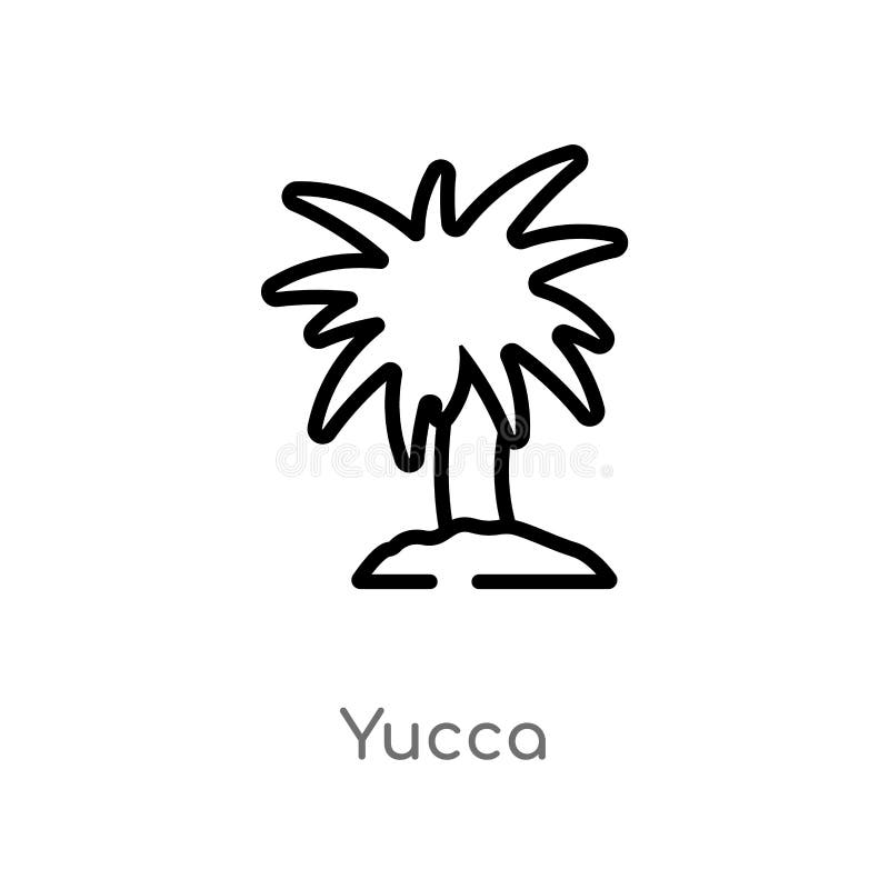 Yucca Outline Vector Icon. Thin Line Black Yucca Icon, Flat Vector ...
