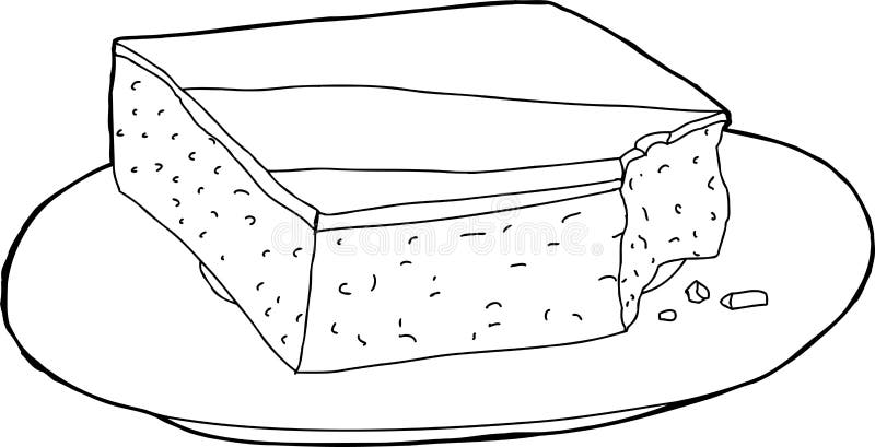 Outlined Cake with Missing Bite Stock Illustration - Illustration of ...