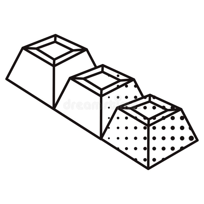 Outlined Chocolate Bar with Three Joined Squares. Vector Stock Vector ...