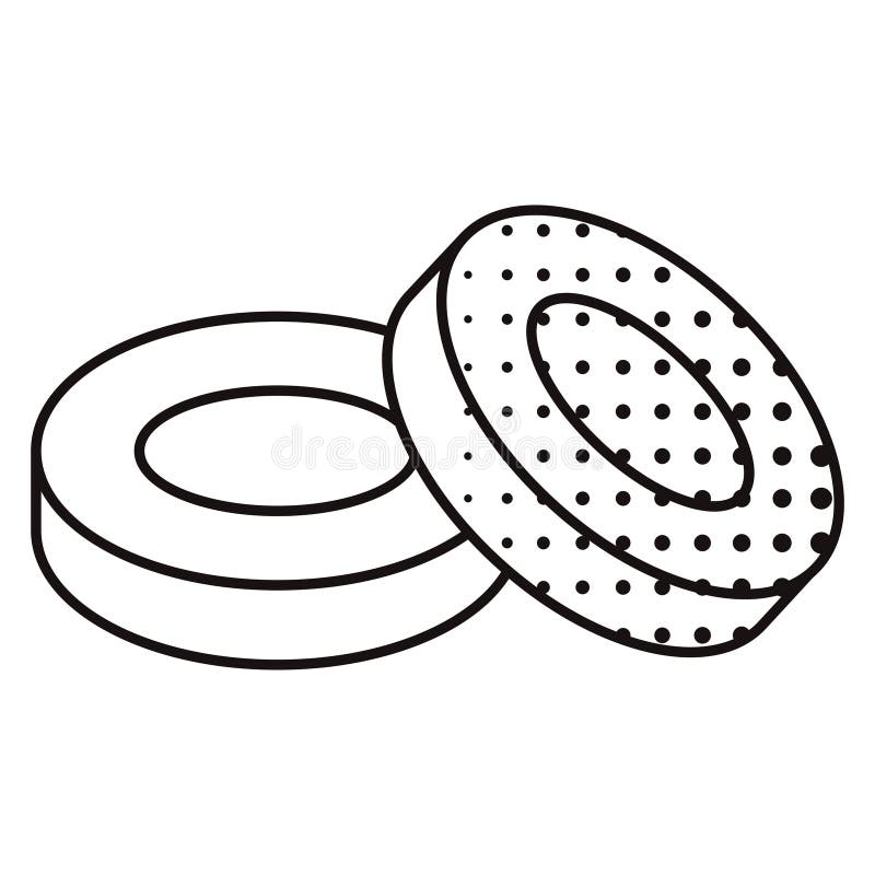 Outlined Chocolate Rings in Dotted Minimal Design. Vector Stock Vector ...
