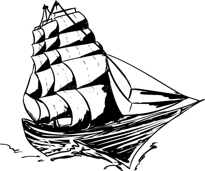 Clipper Ship with Water Logo/icon Stock Vector - Illustration of ...