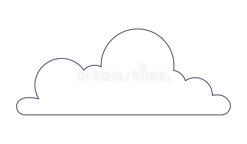 Outlined Cloud Black and White 2D Line Cartoon Object Stock Vector ...