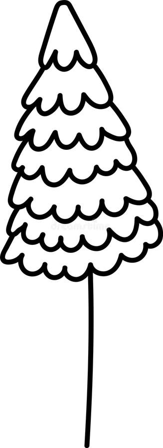Outlined Conifer Tree stock vector. Illustration of leaf - 381528868