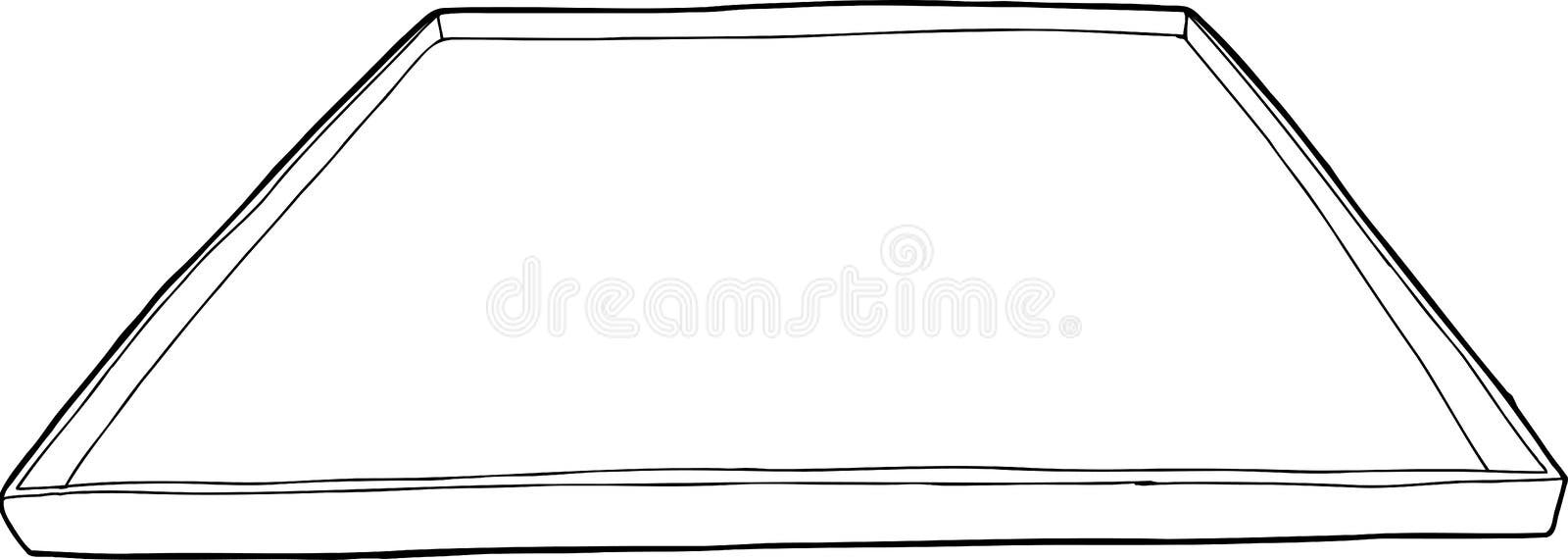Empty Tray Illustration Outline Stock Illustration - Illustration of ...