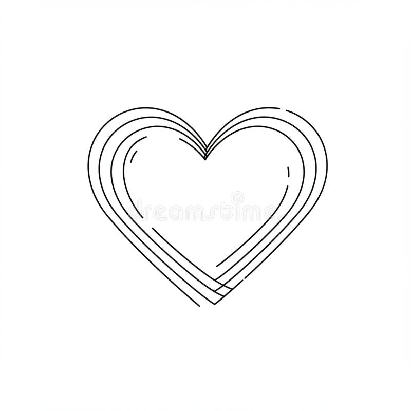 Outlined Heart Design with Multiple Concentric Lines of Varying ...