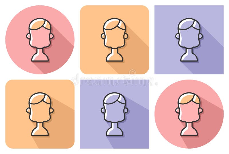 Outlined Icon of Child User Picture Stock Vector - Illustration of long ...