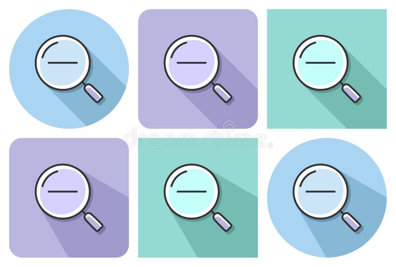 Magnifying glass icons set stock vector. Illustration of instrument - 16297781