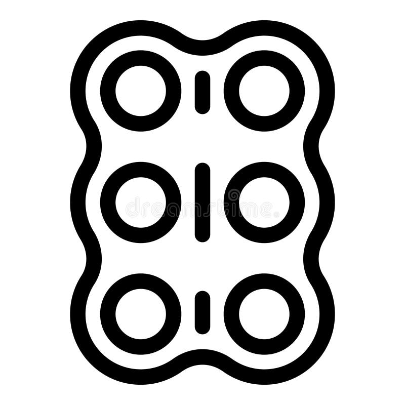 Pack of Six Bottles Icon Outlined Beverage Packaging Stock Vector ...