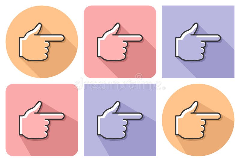 Outlined Icon of Hand with Forefinger Pointing Forward Stock Vector ...