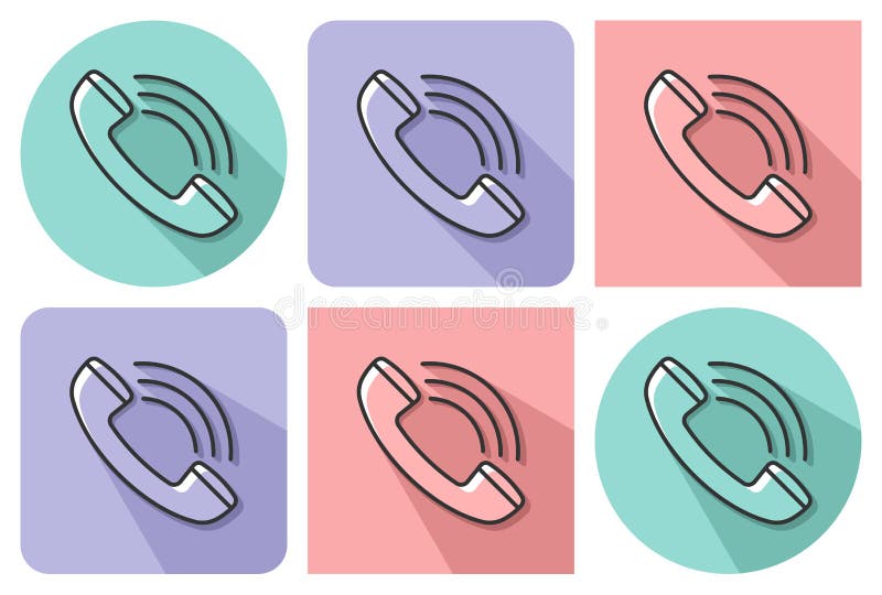 Outlined icon of handset stock vector. Illustration of design - 115941344