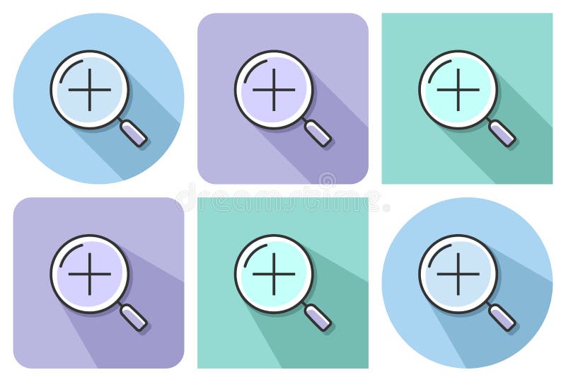 Magnifying glass icons set stock vector. Illustration of instrument - 16297781