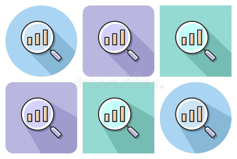 Magnifying glass icons set stock vector. Illustration of instrument - 16297781