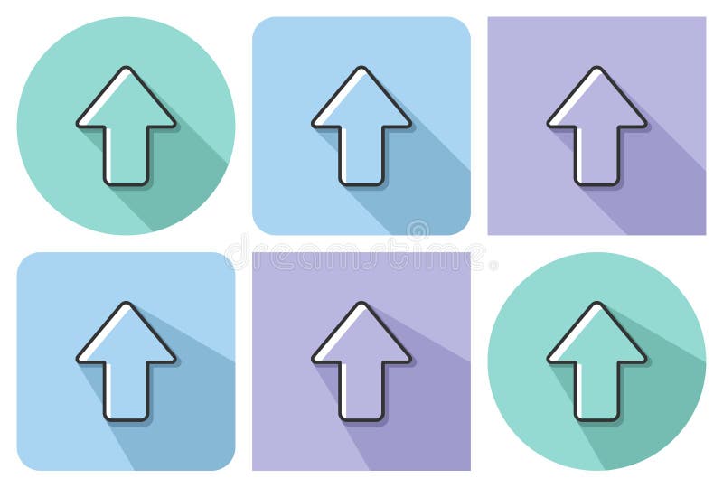 Outlined Icon of Upward Direction Arrow Stock Vector - Illustration of ...