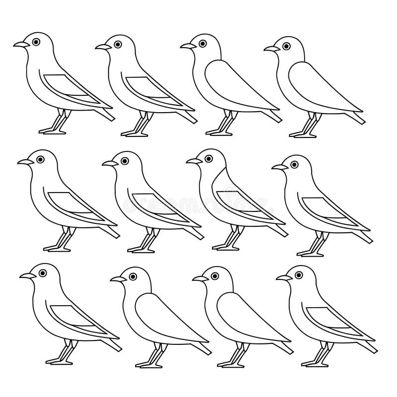 Beautiful White Birds: Unique Coloring Pages for Kids and Adults Stock ...