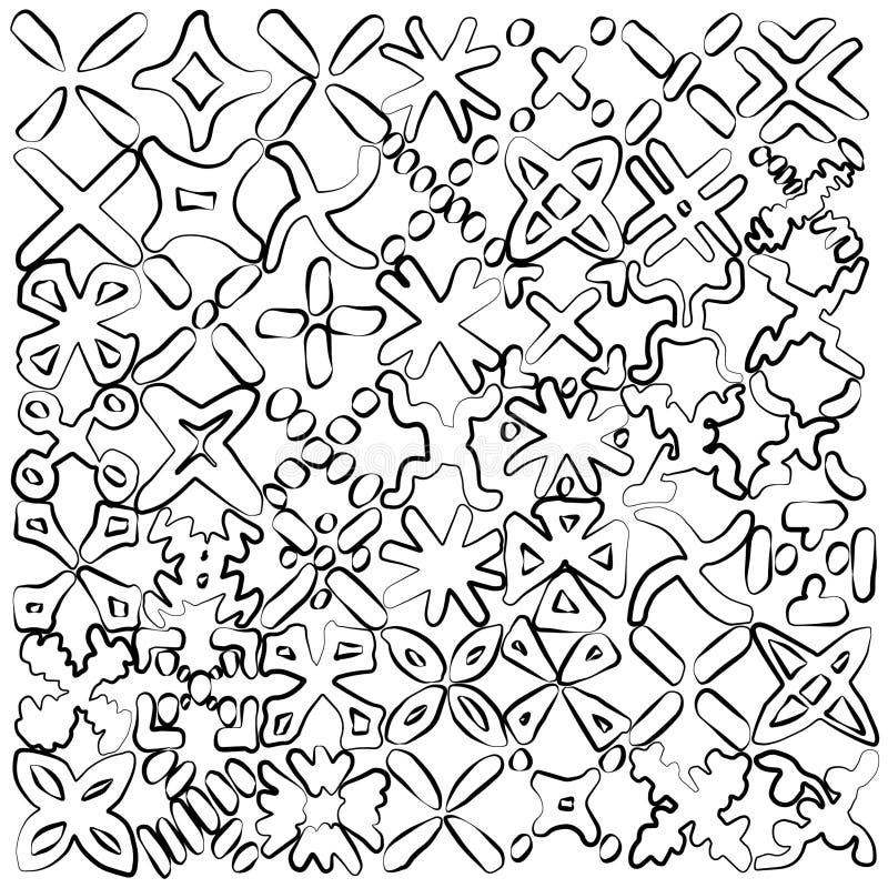 Outlined X Marks Grid, Made Up of Hand Drawn Marker Signs Stock ...