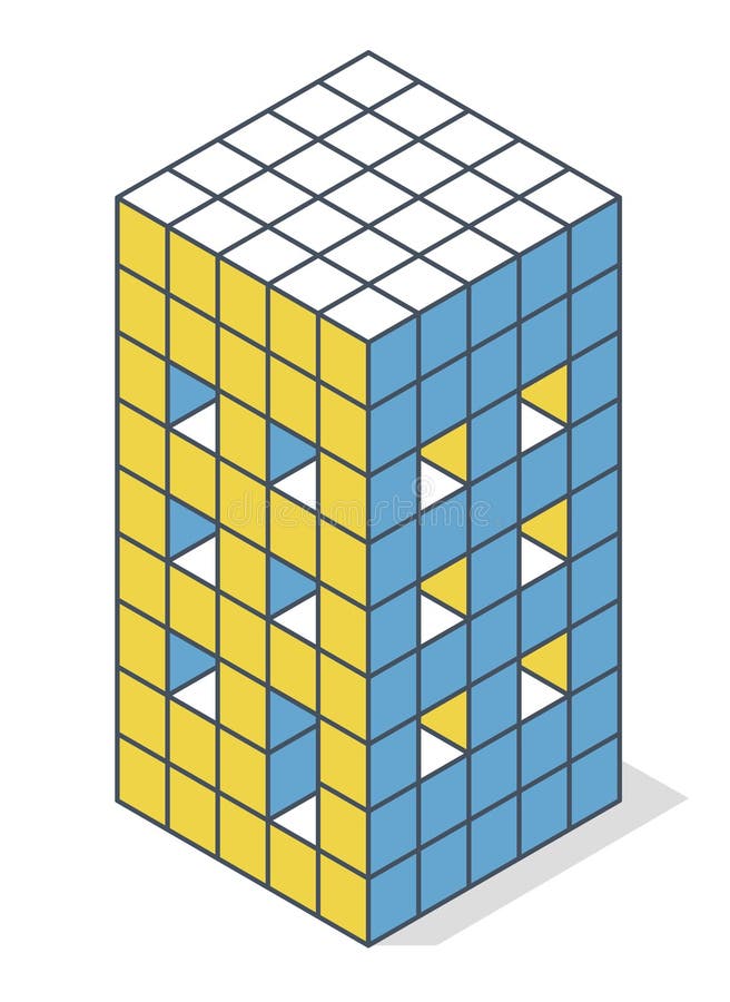 Outlined Minimalistic Block Shape Like Building. Vector Cube Shape ...