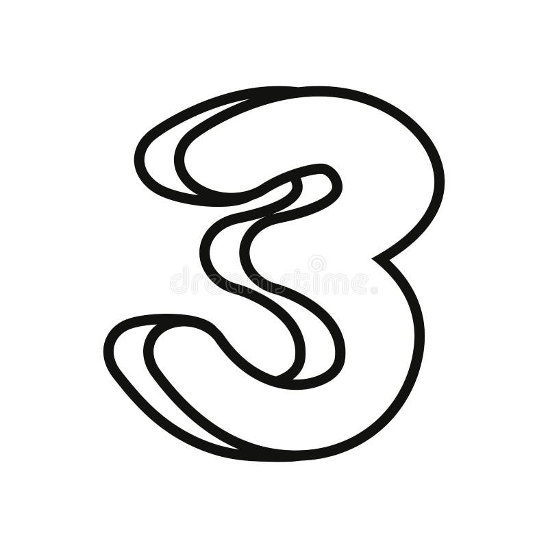 Outlined Number on White Background Stock Illustration - Illustration ...