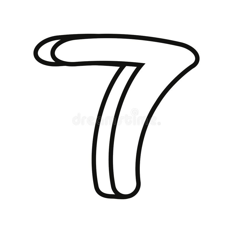 Outlined Number on White Background Stock Illustration - Illustration ...