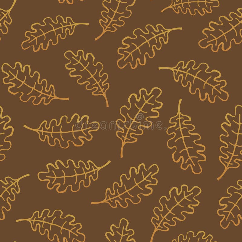 Outlined Oak Tree Leaves Seamless Pattern Repeatable Texture Stock ...