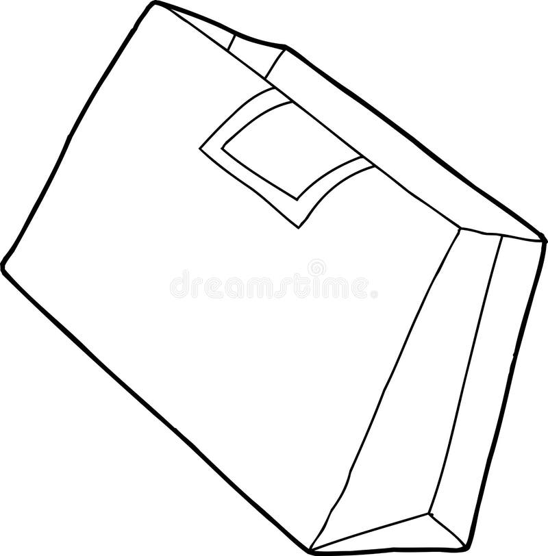 Outlined Open Bag stock vector. Illustration of space - 47626969