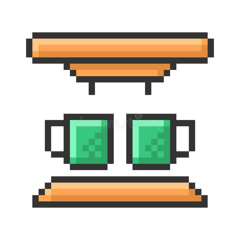 Outlined Pixel Icon of Coffee Machine Stock Vector - Illustration of ...