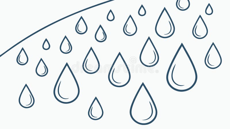 Outlined Raindrops, Simple Weather Pattern, Fresh and Clean, Vector ...