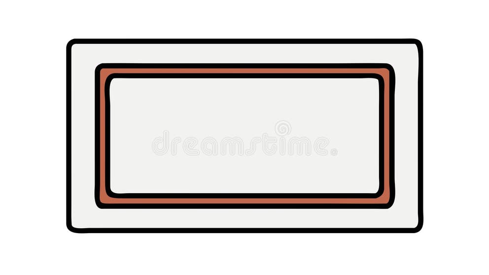 Outlined Rectangular Screen, Digital Display Frame, Vector Design ...